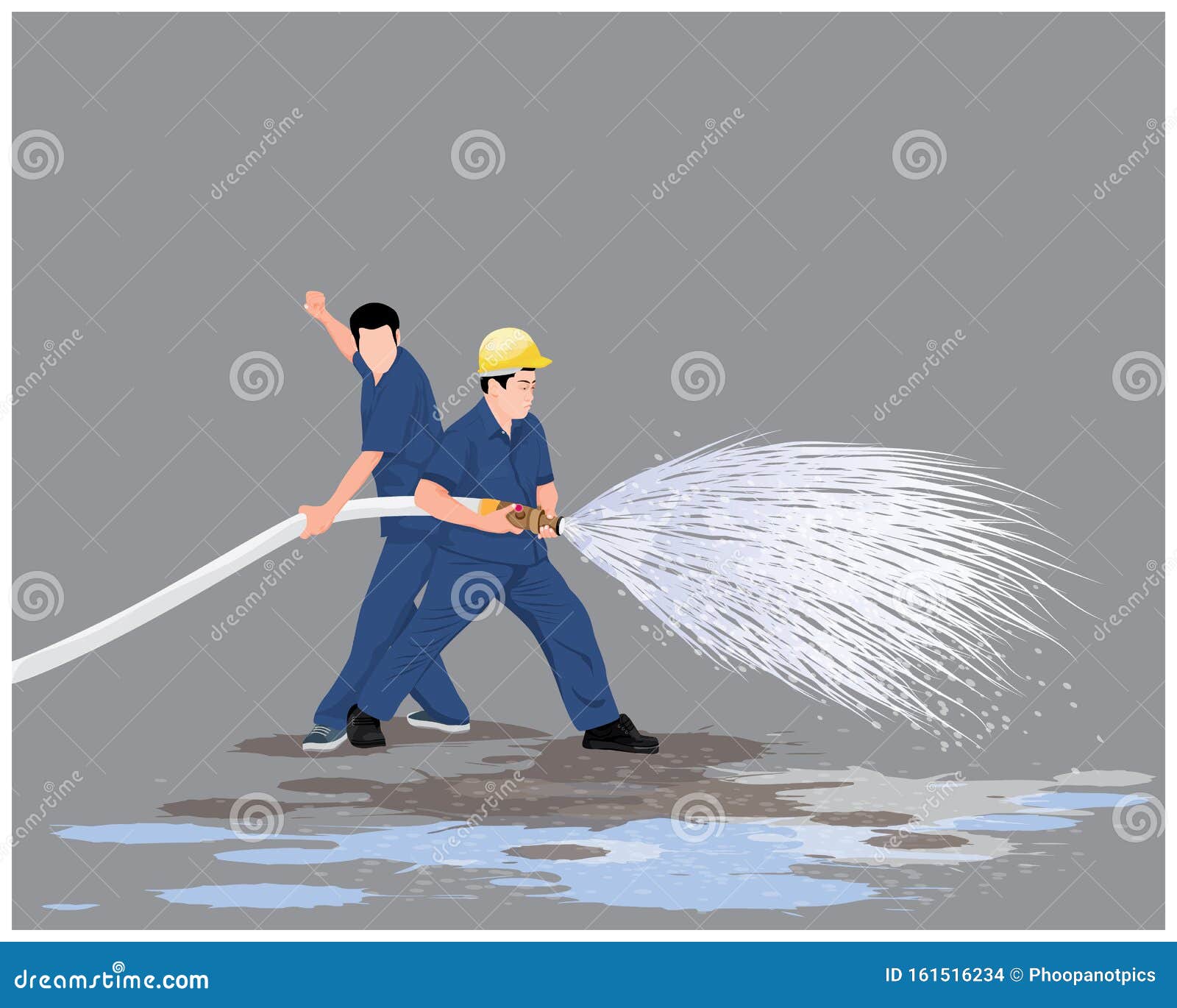 Fire man with Fire water stock vector. Illustration of hydrant - 161516234