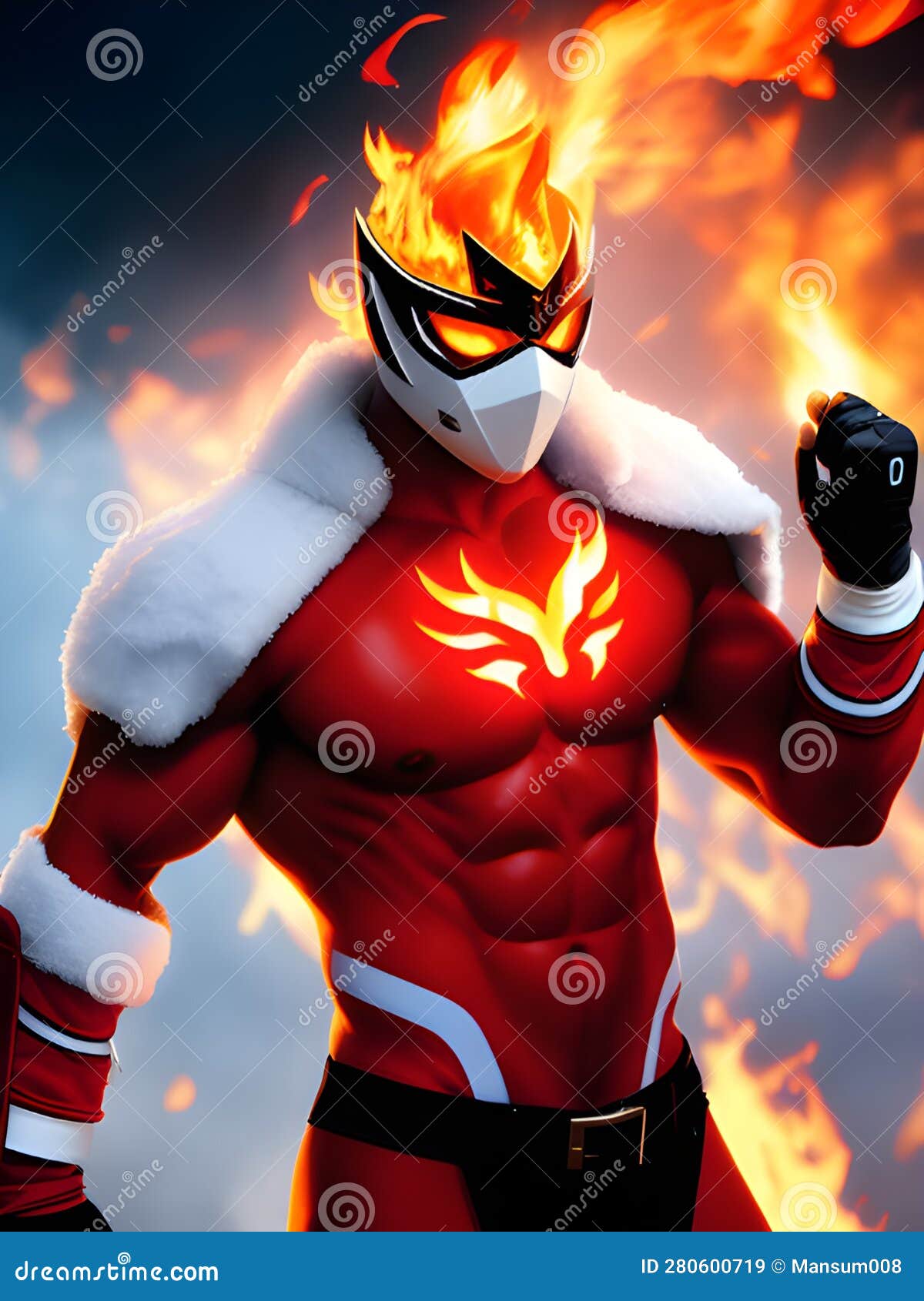 Fire Man Warrior in the Hell, AI Generated Stock Illustration ...