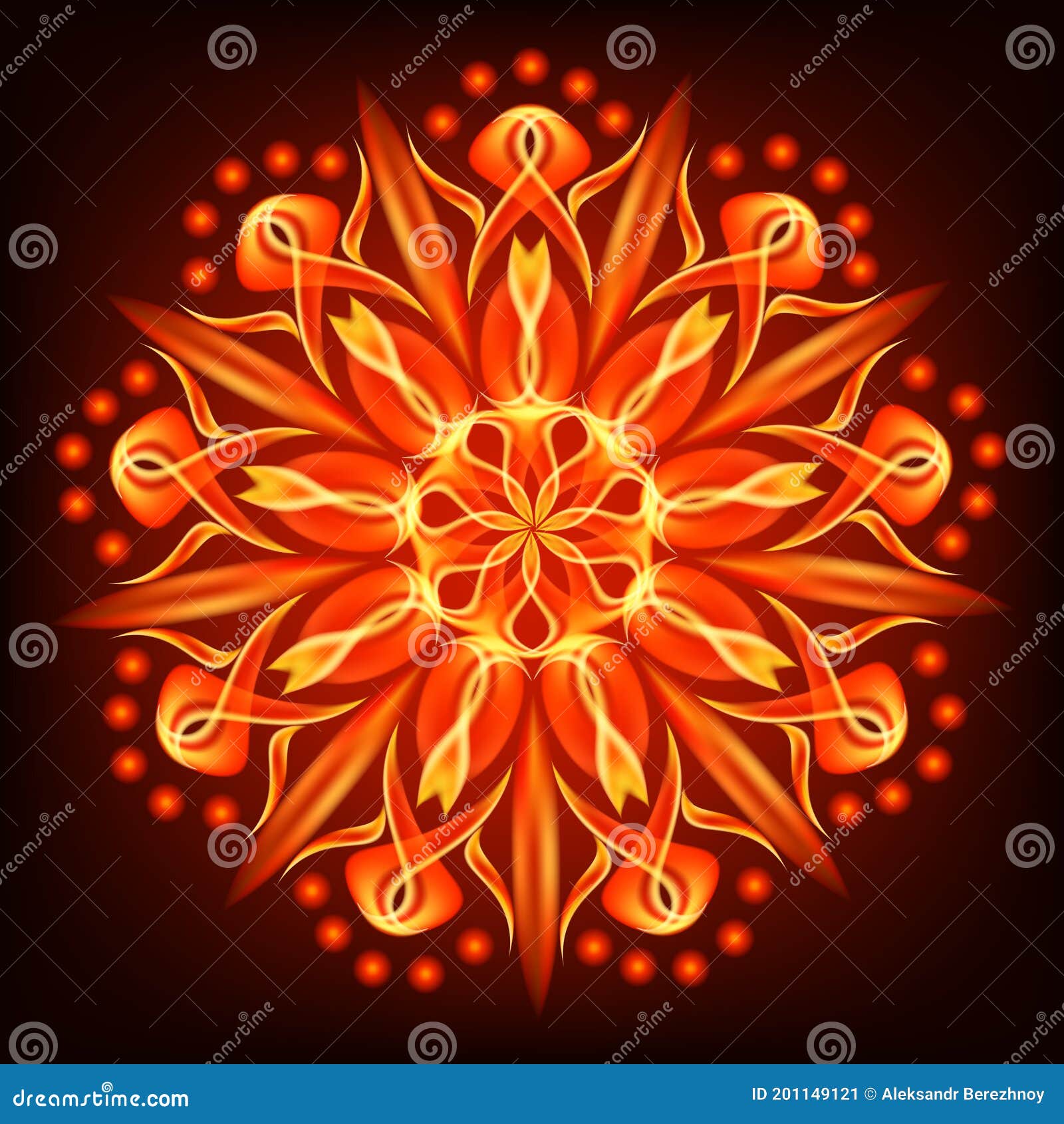 Fire mandala 2 stock vector. Illustration of mandala - 201149121