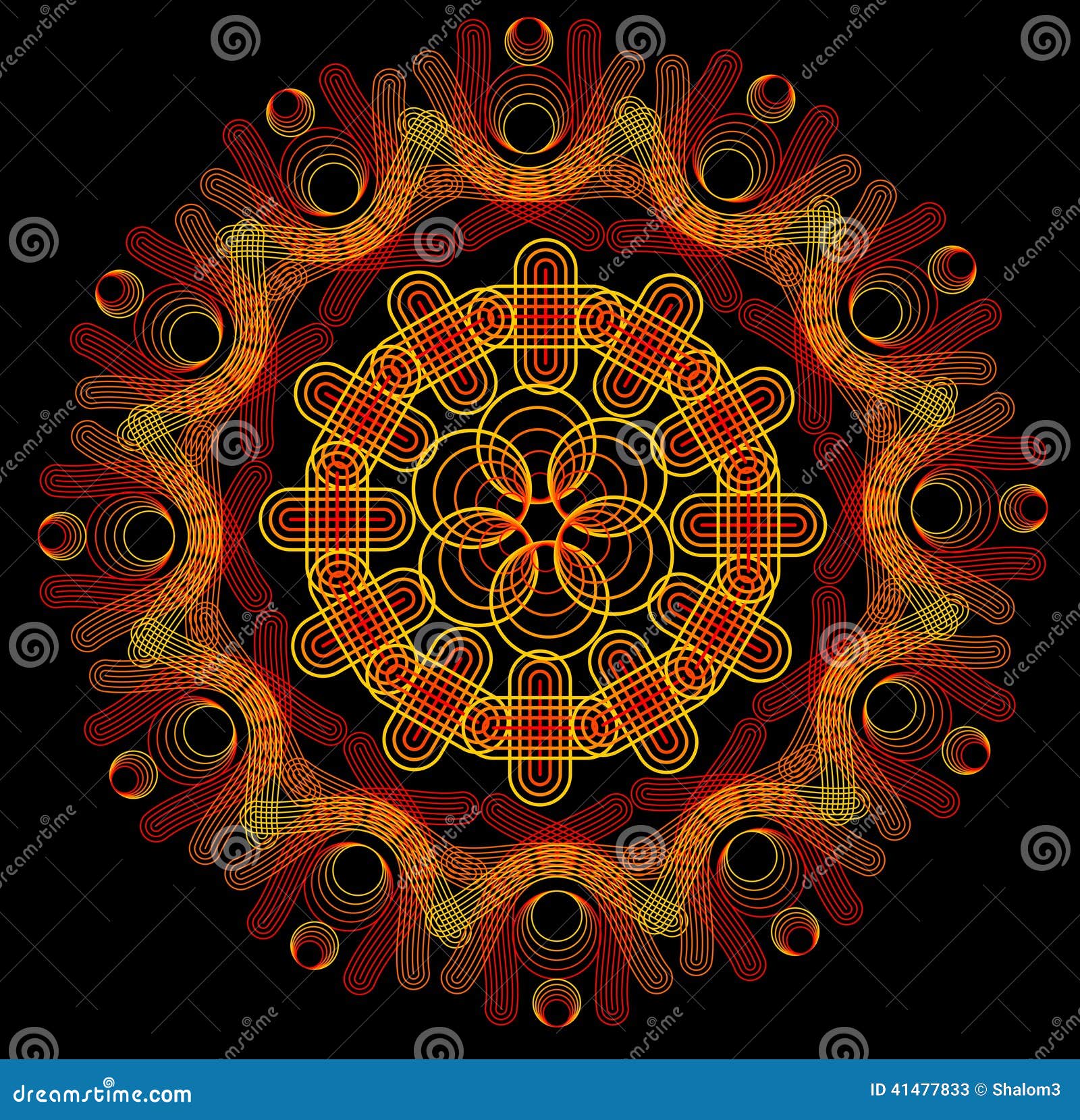 Fire Mandala on a Dark Background Stock Vector - Illustration of ...