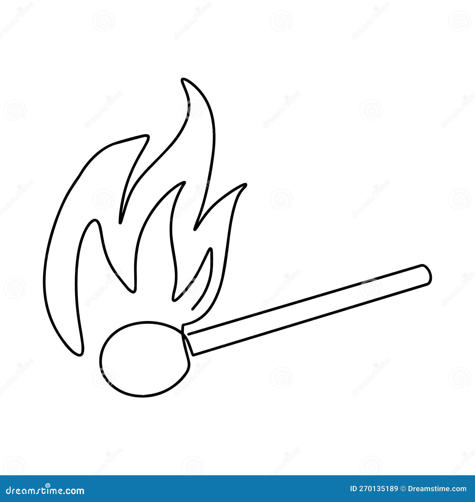 Fire on a Match. Burning Fire. Warm. Ignition of a Match Stock Vector ...