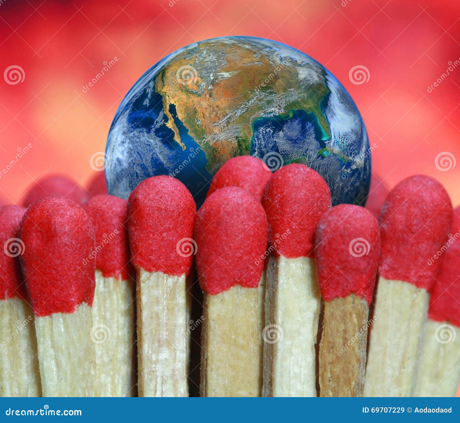 Fire Match and the Earth, Including Elements Furnished by NASA Stock ...