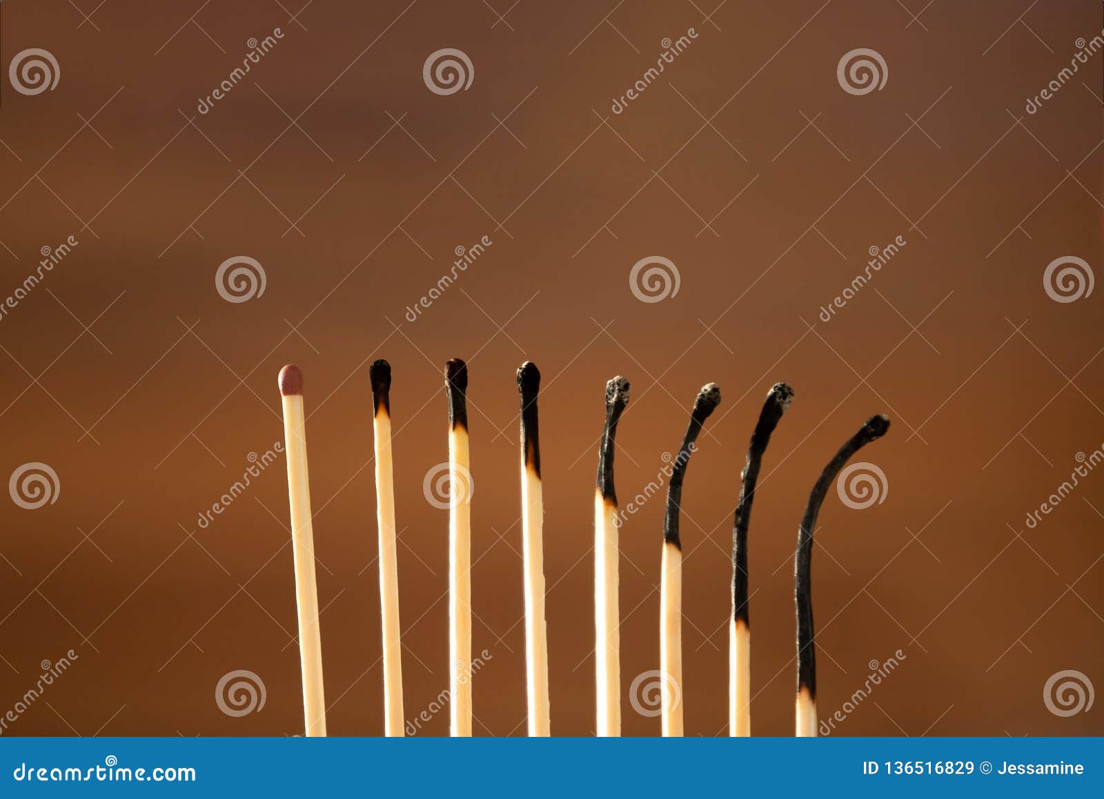 Burned Out Concept Represented with Fire Matches Stock Image - Image of ...