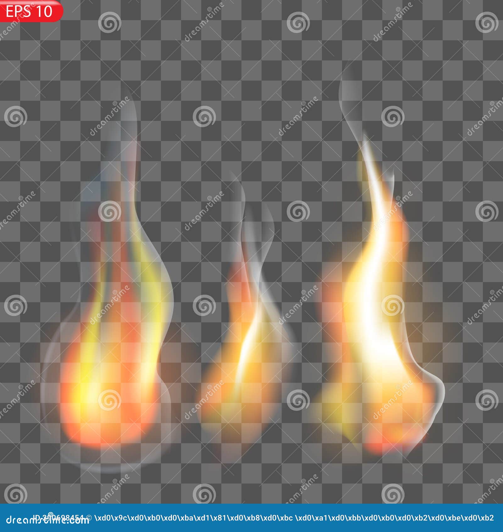 Translucent Fire Flames and Sparks on Transparent Background. for Used ...