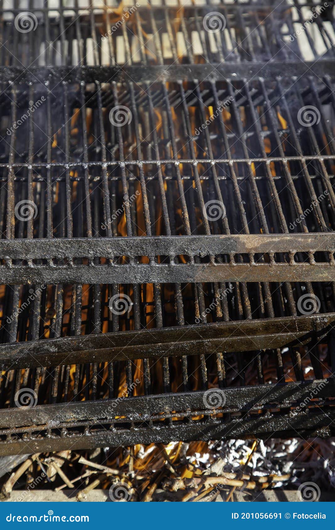 Fire on grill stock image. Image of grills, food, barbecue - 201056691
