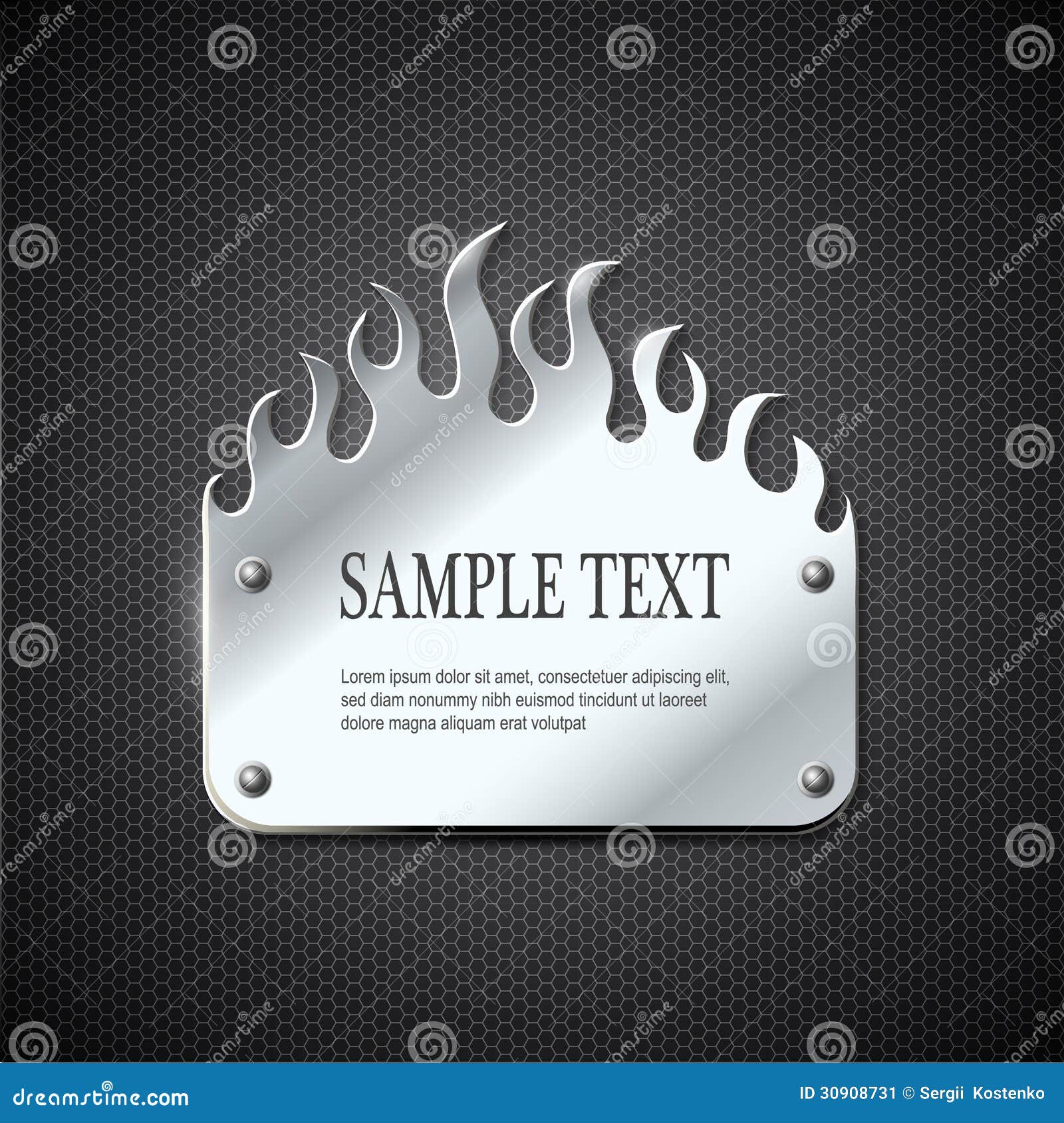 Fire metal sign stock vector. Illustration of cover, silver - 30908731
