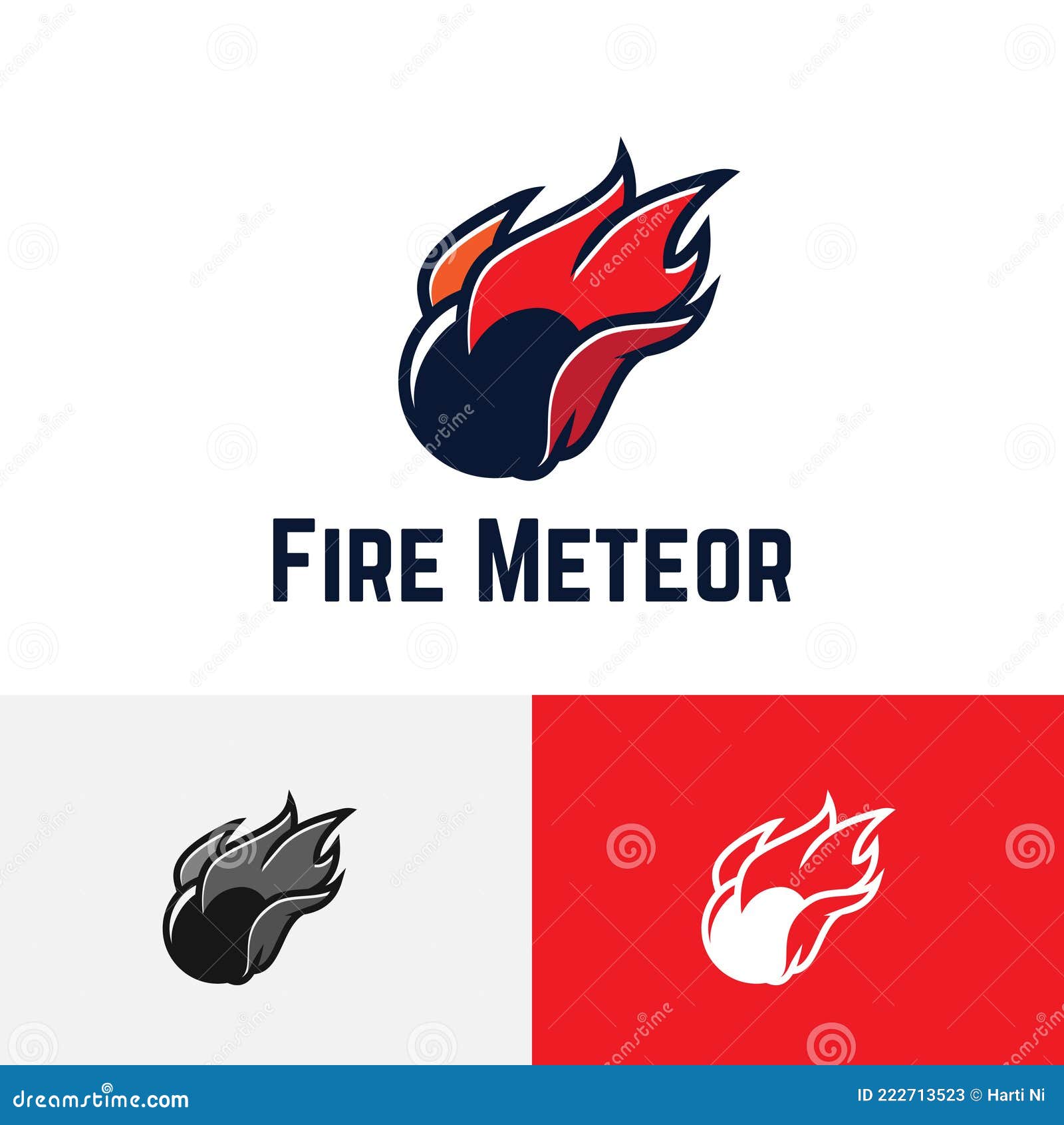 Fire Meteor Ball Comet Fall Space Game Sport Logo Stock Vector ...