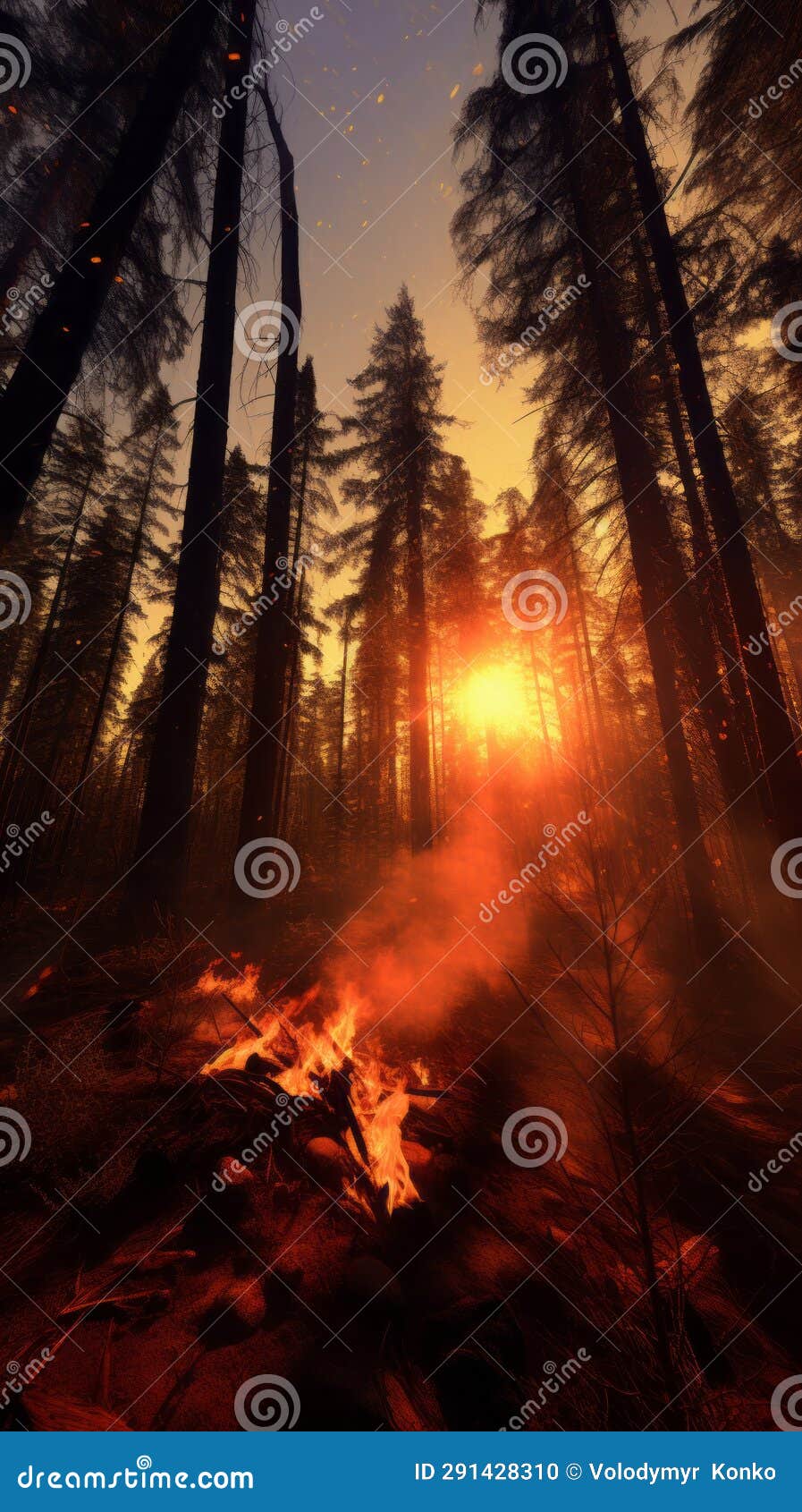 A Blazing Fire Engulfing a Forest, Creating a Scene of Destruction and ...