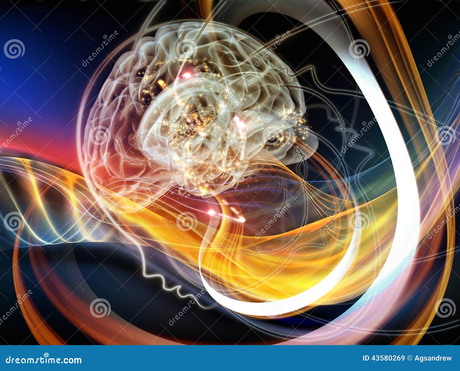 Fire of the Mind stock illustration. Illustration of line - 43580269