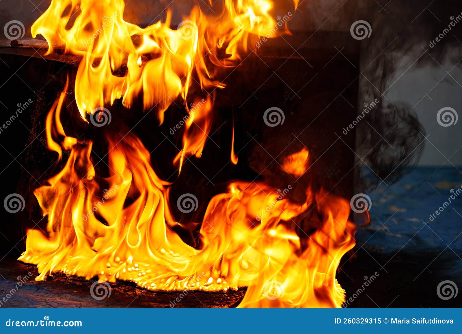 Fire and Molten Plastic on a Black Background. the Concept of Fire in ...