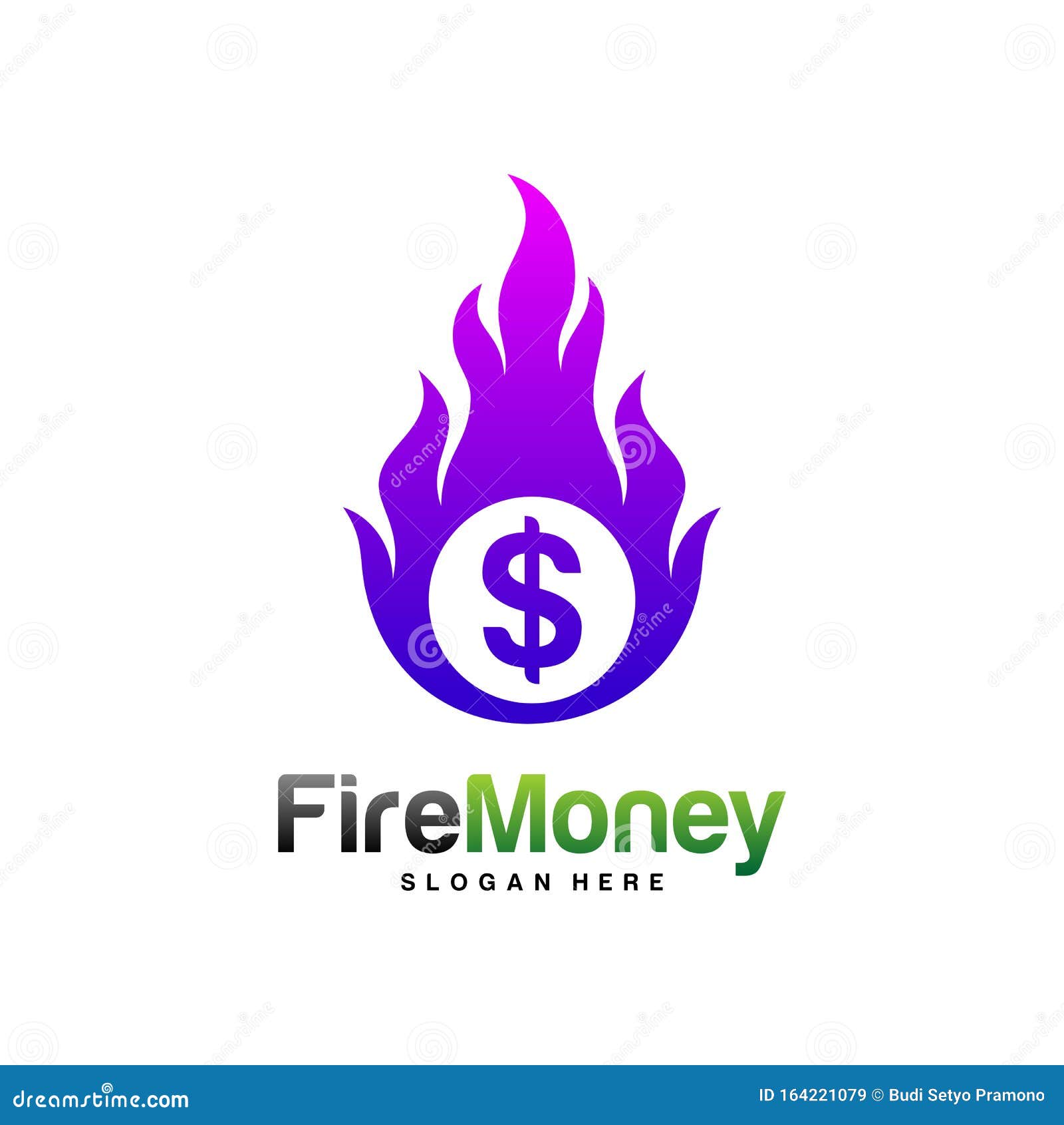 Fire Money Logo Design Concept Vector. Money Fire Logo Template. Fast ...