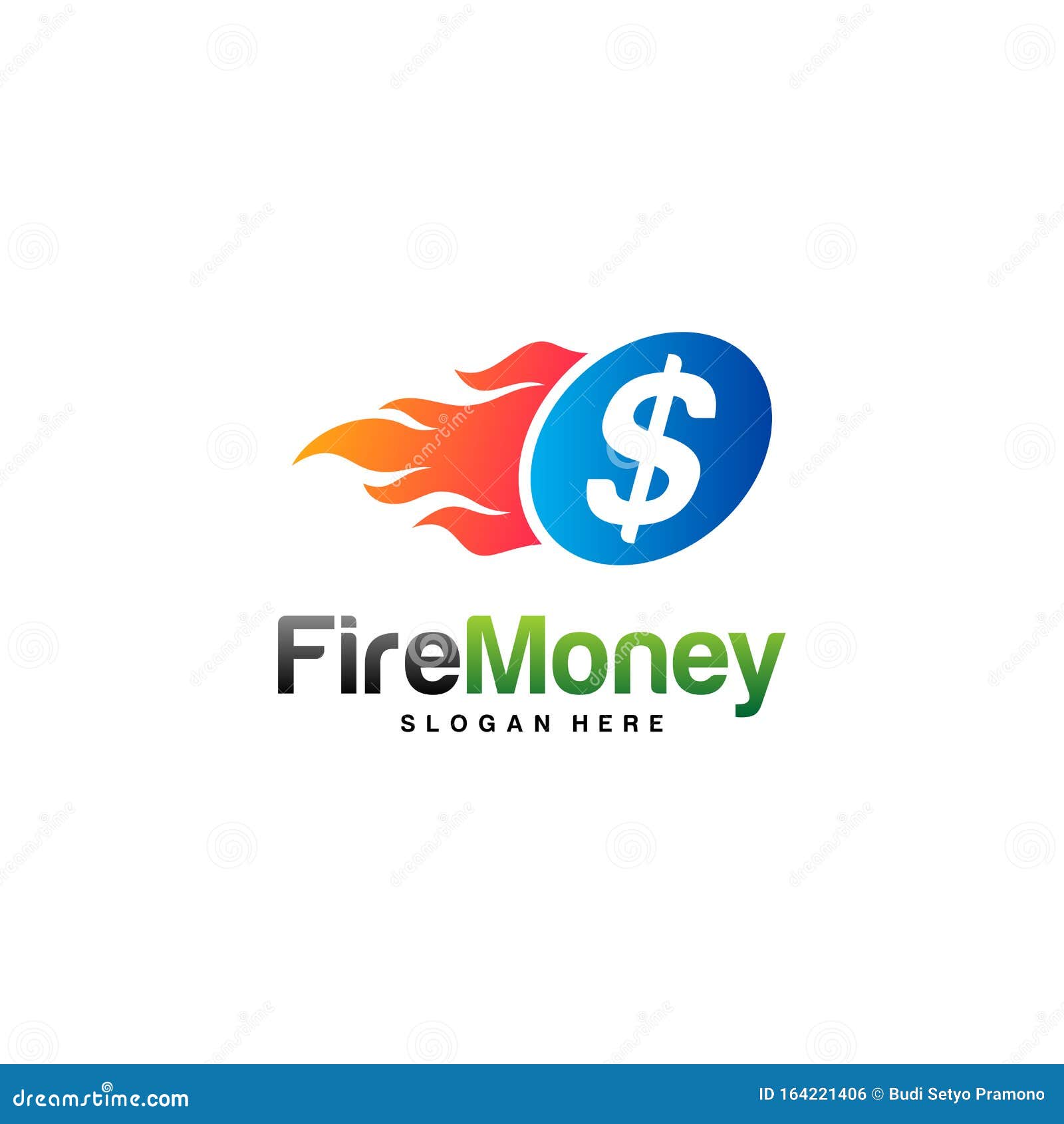 Fire Money Logo Design Concept Vector. Money Fire Logo Template. Fast ...