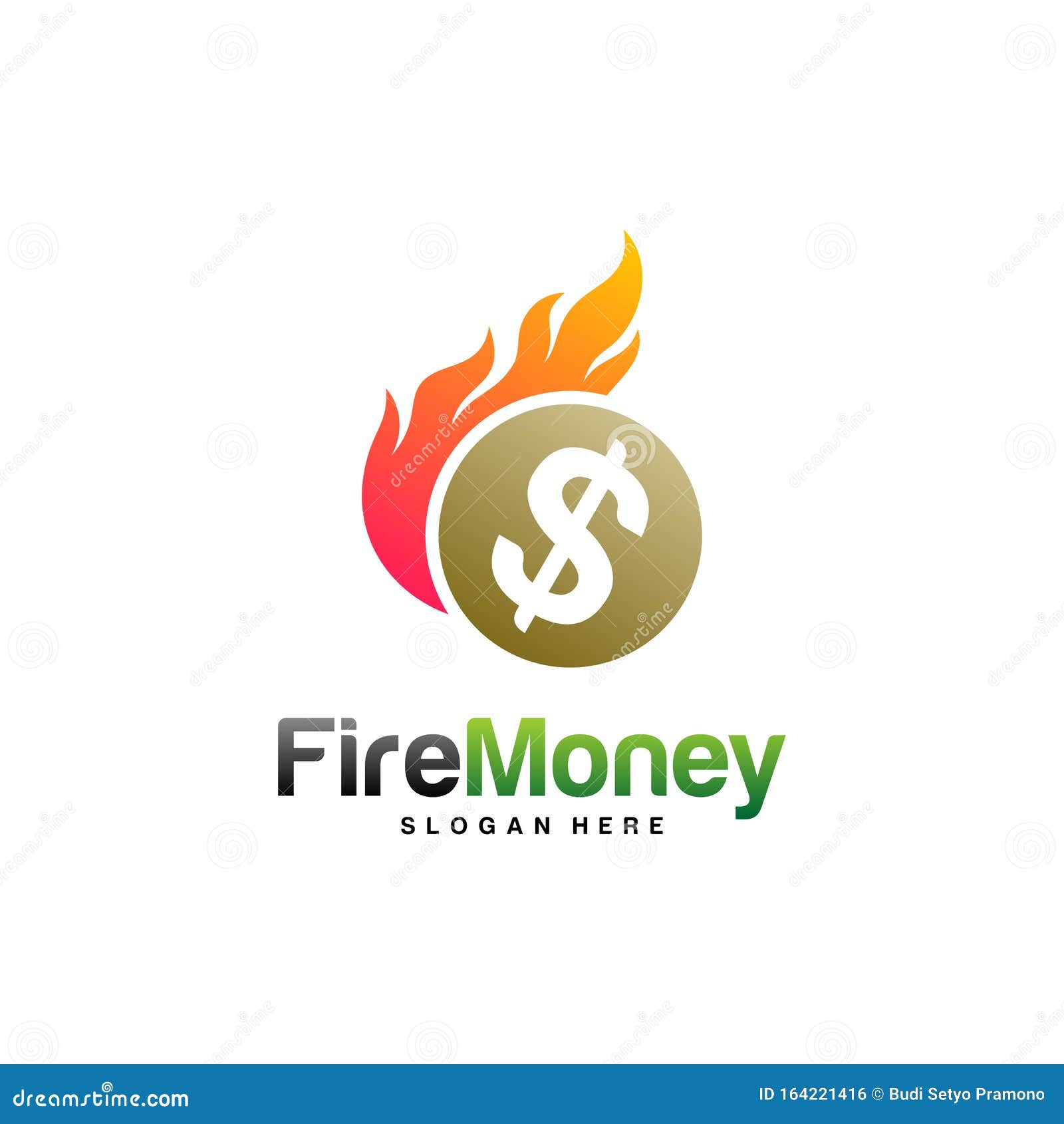 Fire Money Logo Design Concept Vector. Money Fire Logo Template. Fast ...
