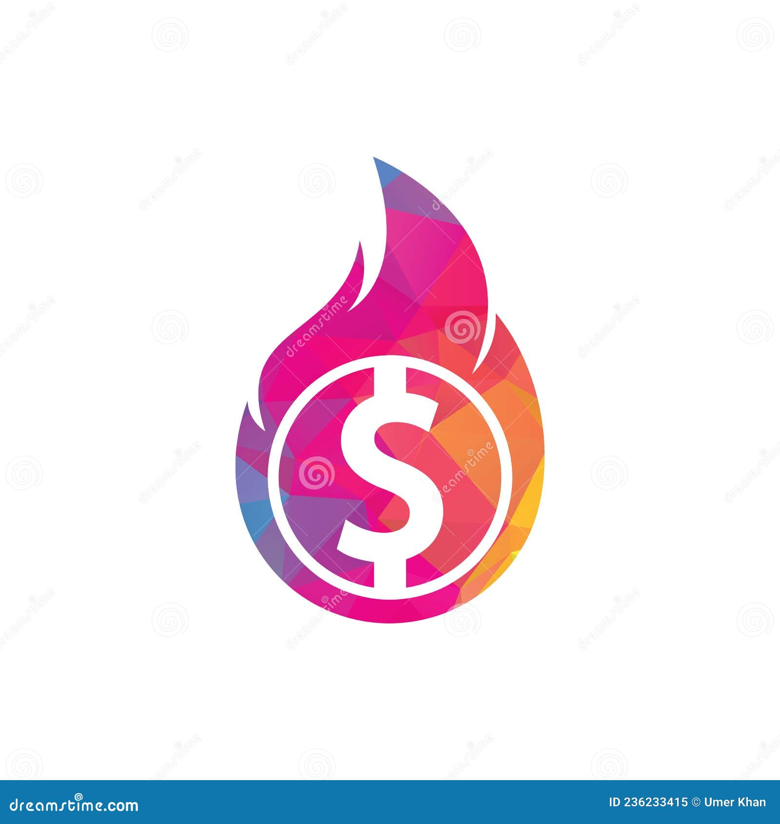 Fire Money Logo Design Template. Stock Vector - Illustration of ...