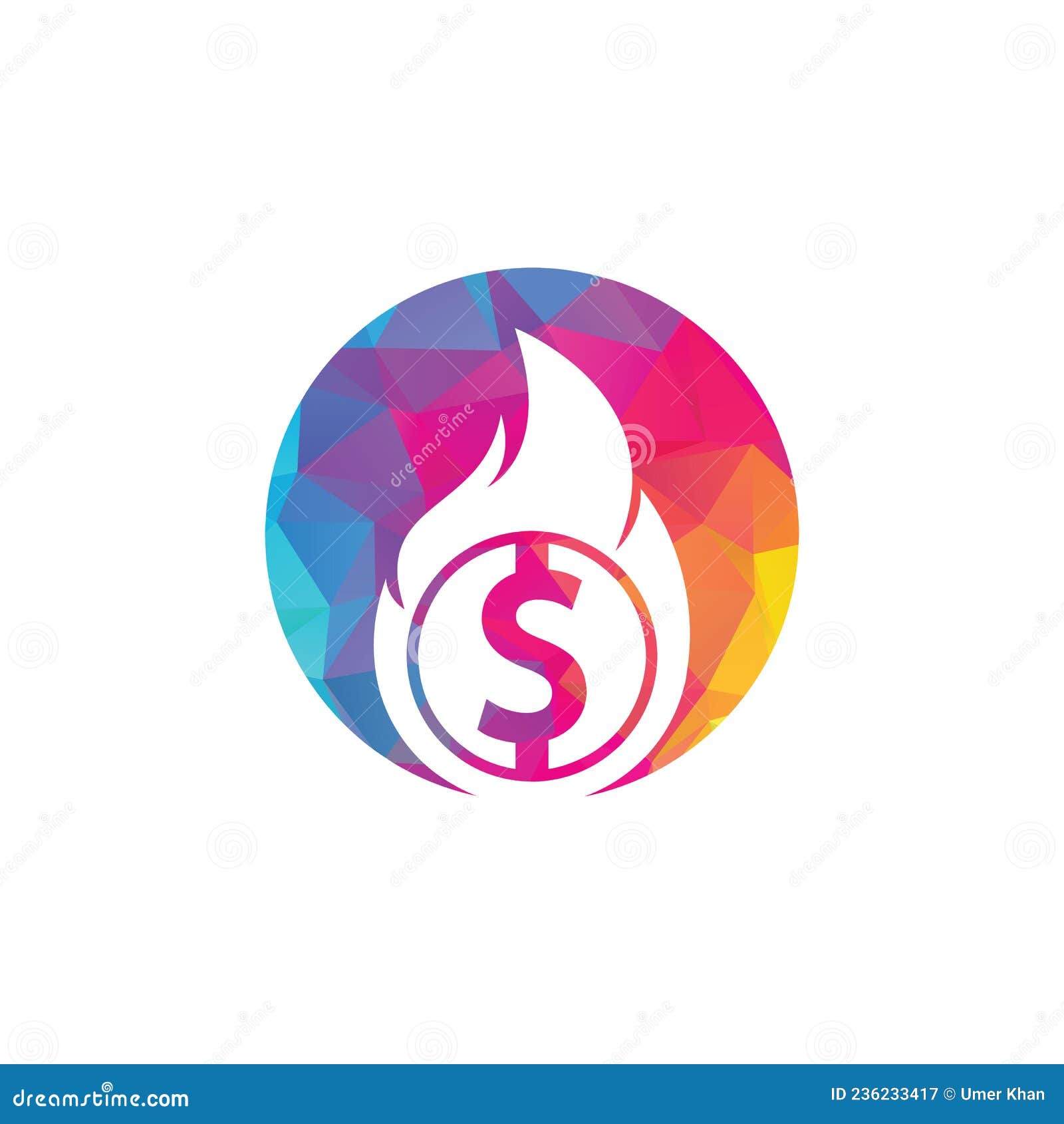 Fire Money Logo Design Template. Stock Vector - Illustration of ...