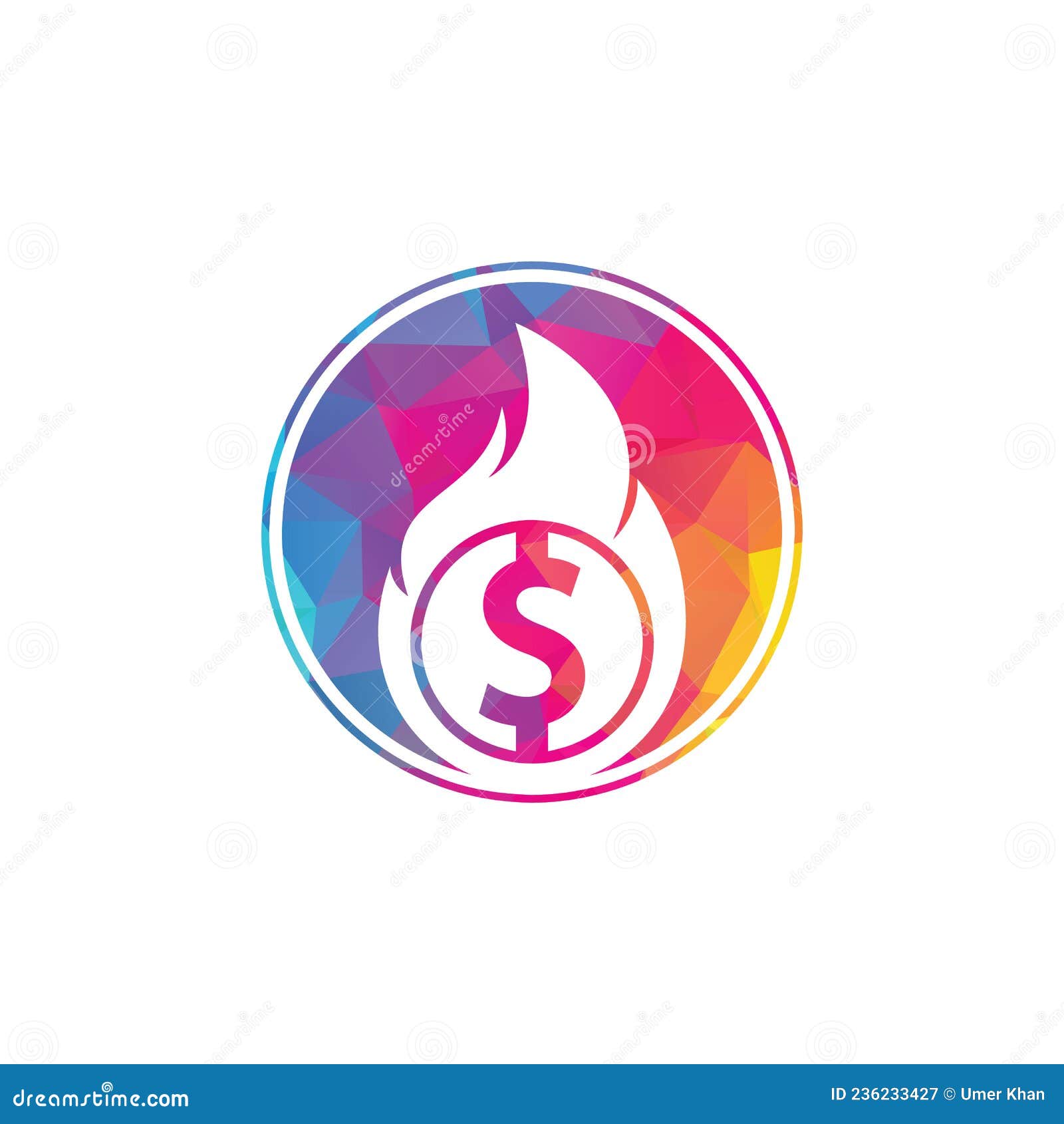 Fire Money Logo Design Template. Stock Vector - Illustration of burn ...
