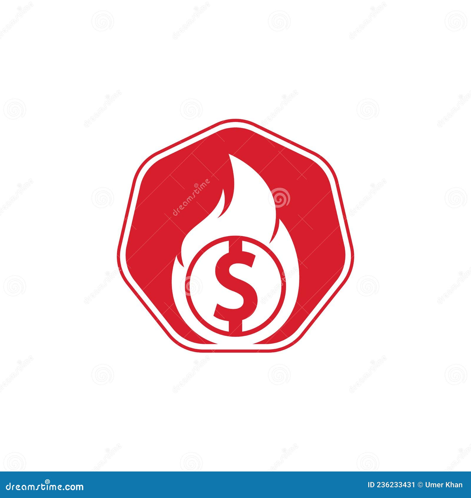Fire Money Logo Design Template. Stock Vector - Illustration of gold ...