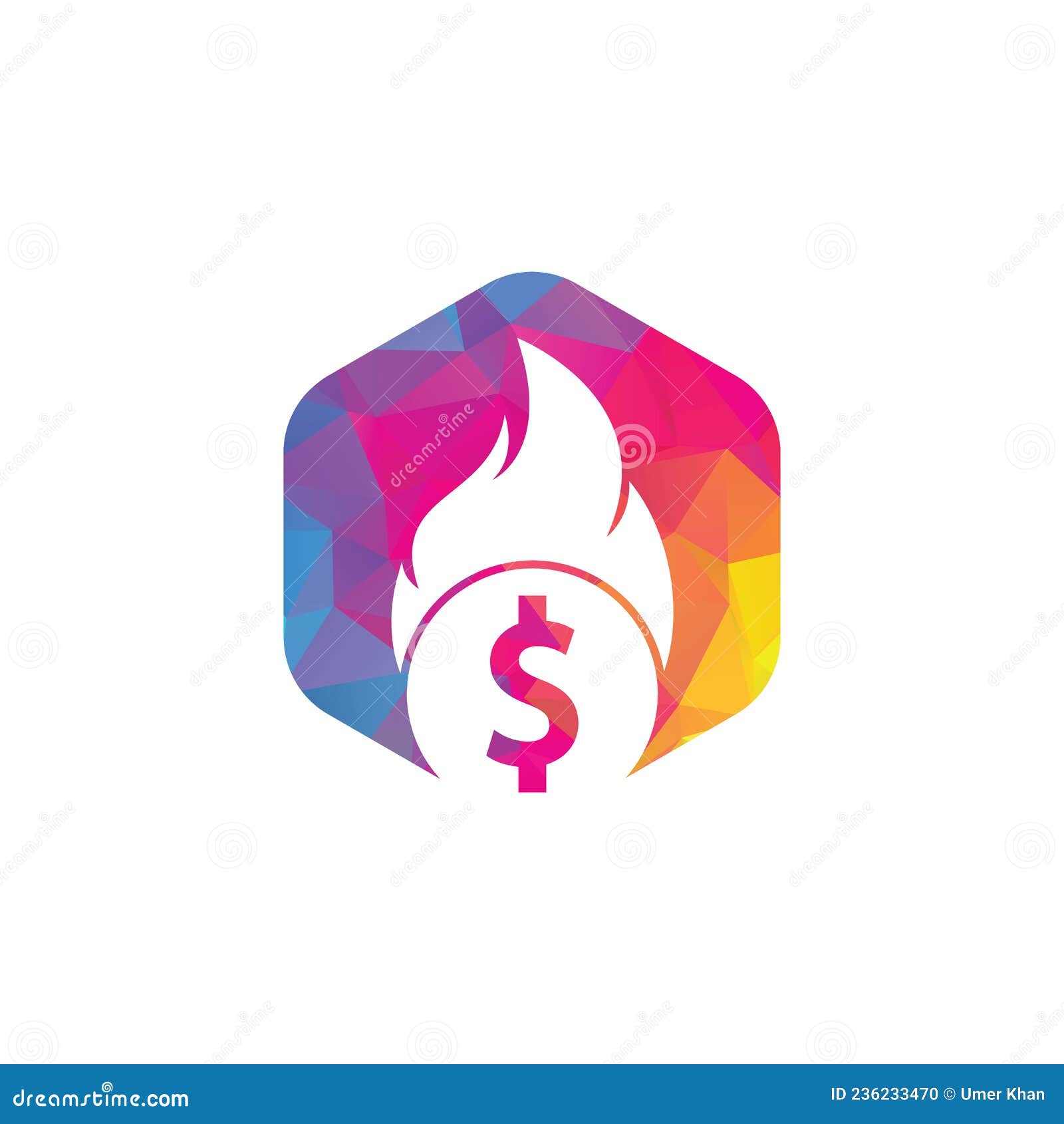 Fire Money Logo Design Template. Money Fire Logo Stock Vector ...