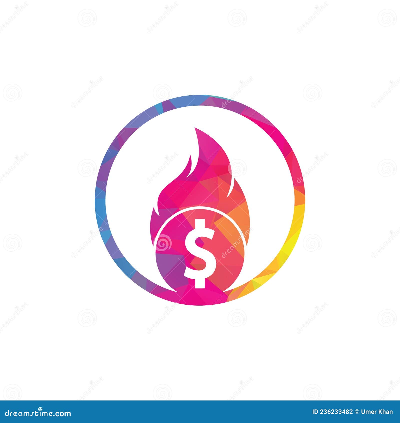 Fire Money Logo Design Template. Money Fire Logo Stock Vector ...
