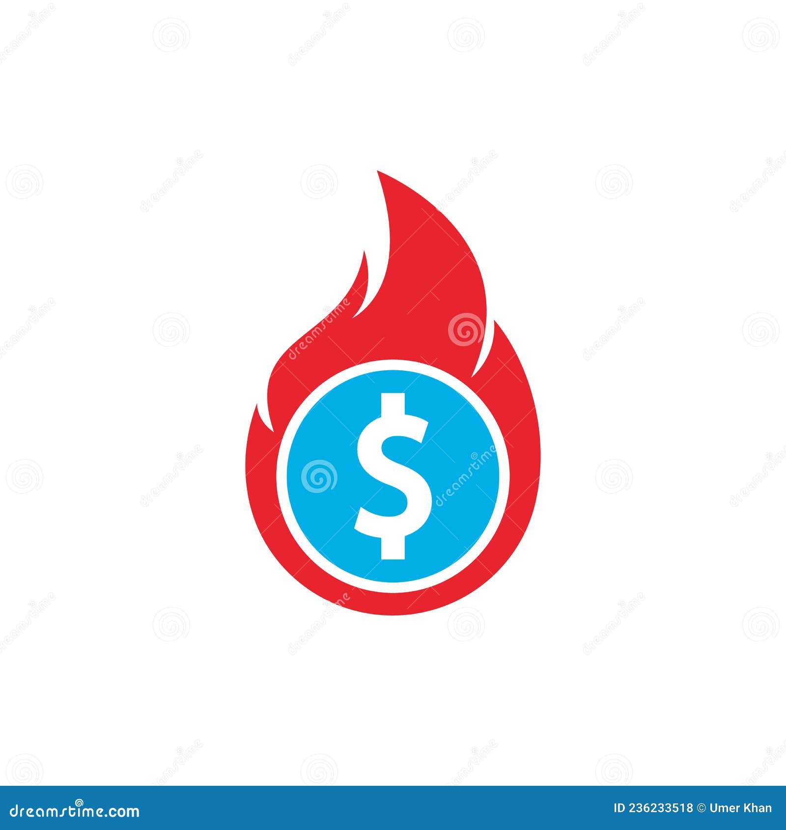 Fire Money Logo Design Template. Money Fire Logo Stock Vector ...