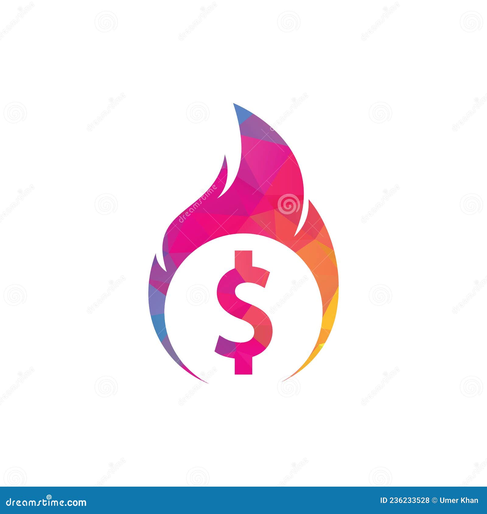 Fire Money Logo Design Template. Money Fire Logo Stock Vector ...