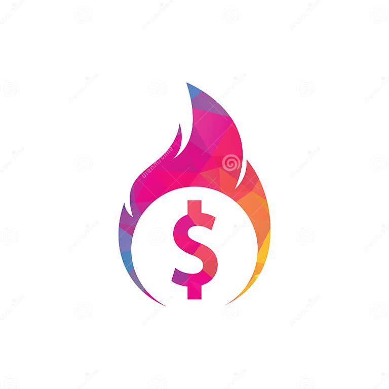 Fire Money Logo Design Template. Money Fire Logo Stock Vector ...