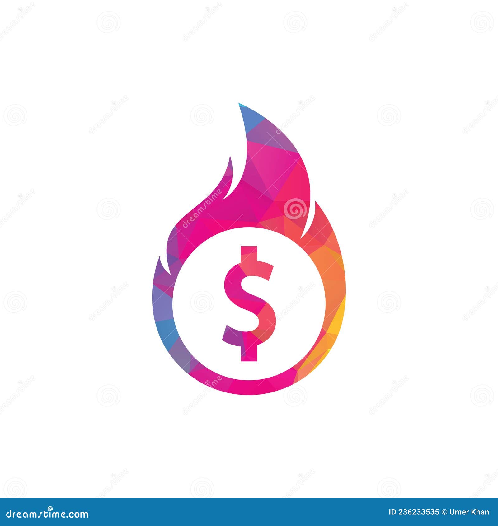 Fire Money Logo Design Template. Money Fire Logo Stock Vector ...