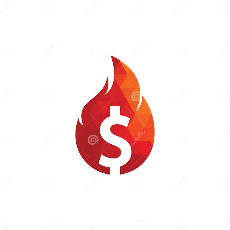Fire Money Logo Design Template. Money Fire Logo Stock Vector ...