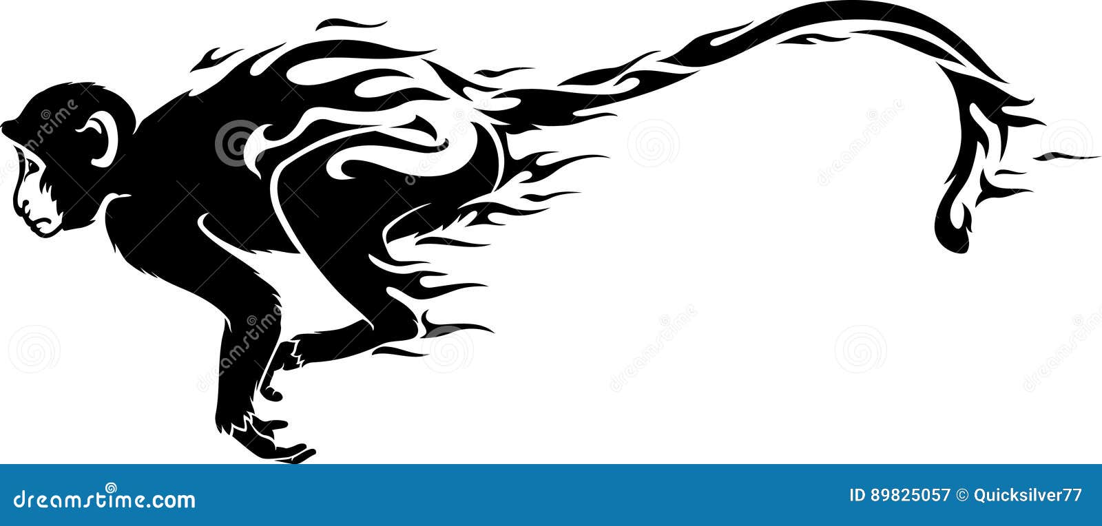 Fire Monkey stock vector. Illustration of vector, smart - 89825057