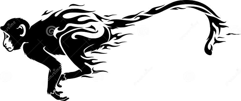 Fire Monkey stock vector. Illustration of vector, smart - 89825057