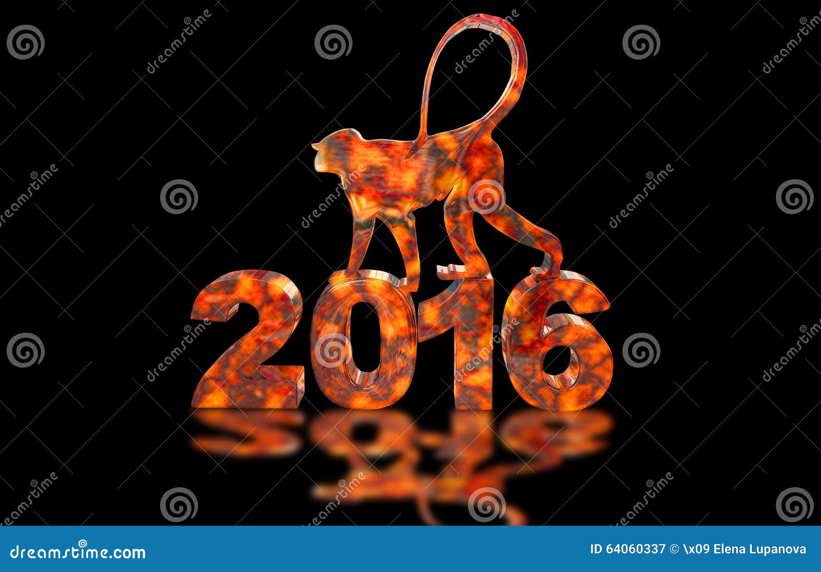 Fire Monkey is on the 2016 Figures Stock Illustration - Illustration of ...