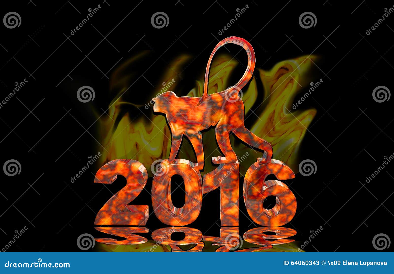 Fire Monkey is on the 2016 Figures Stock Illustration - Illustration of ...