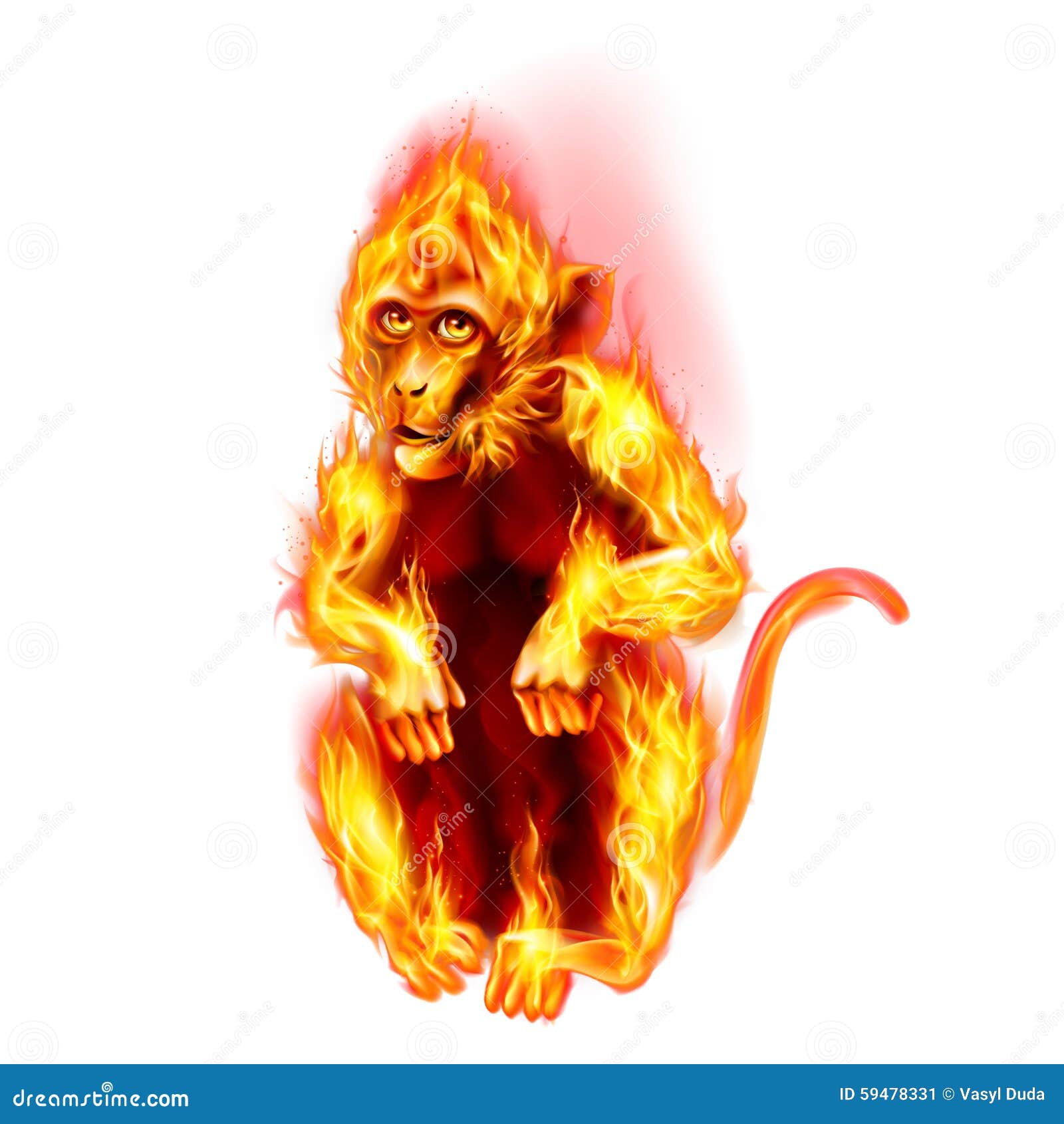Fire Monkey Stock Illustration - Image: 59478331