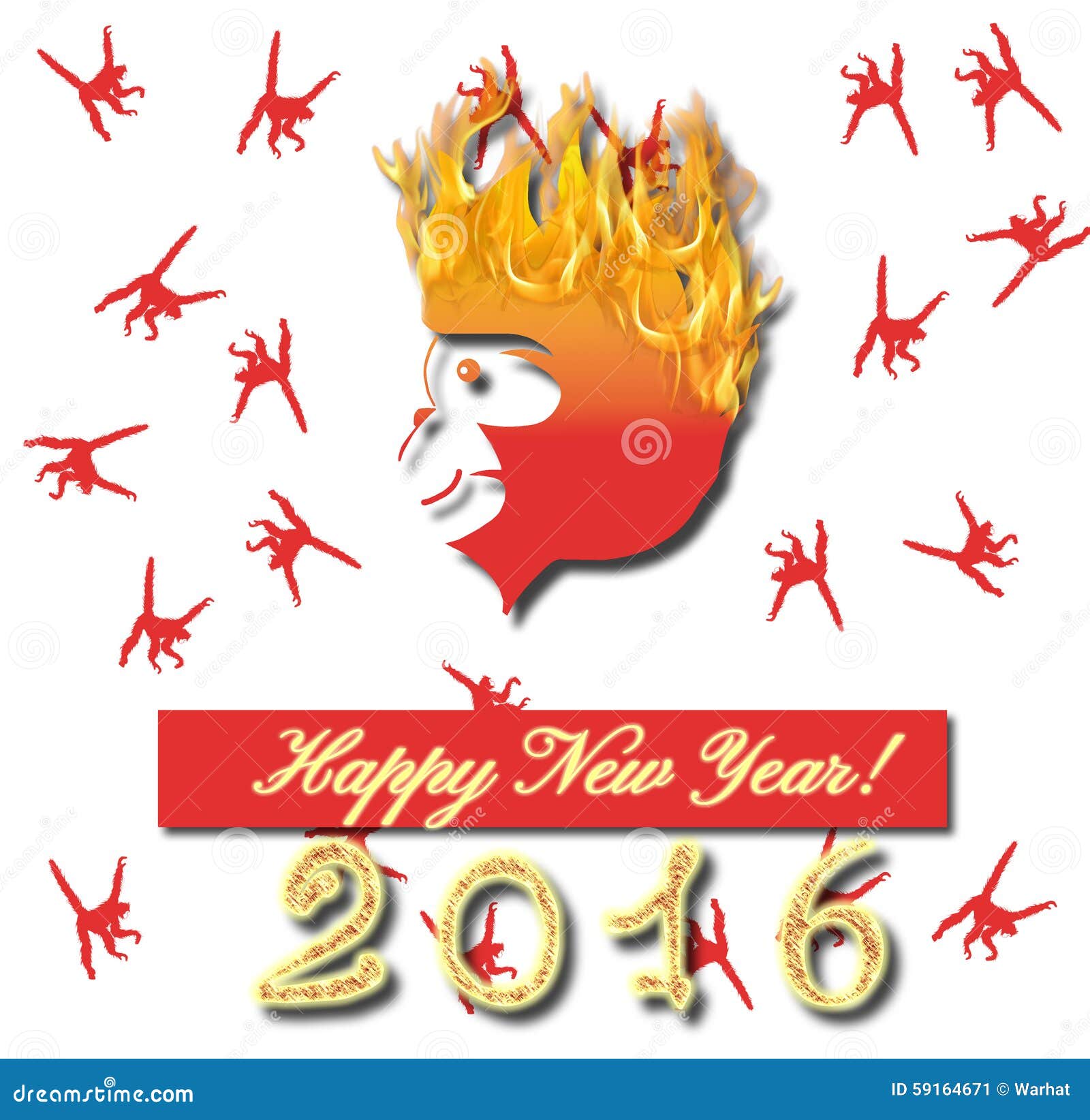 Fire Monkey Symbol 2016. Illustration Stock Illustration - Illustration ...