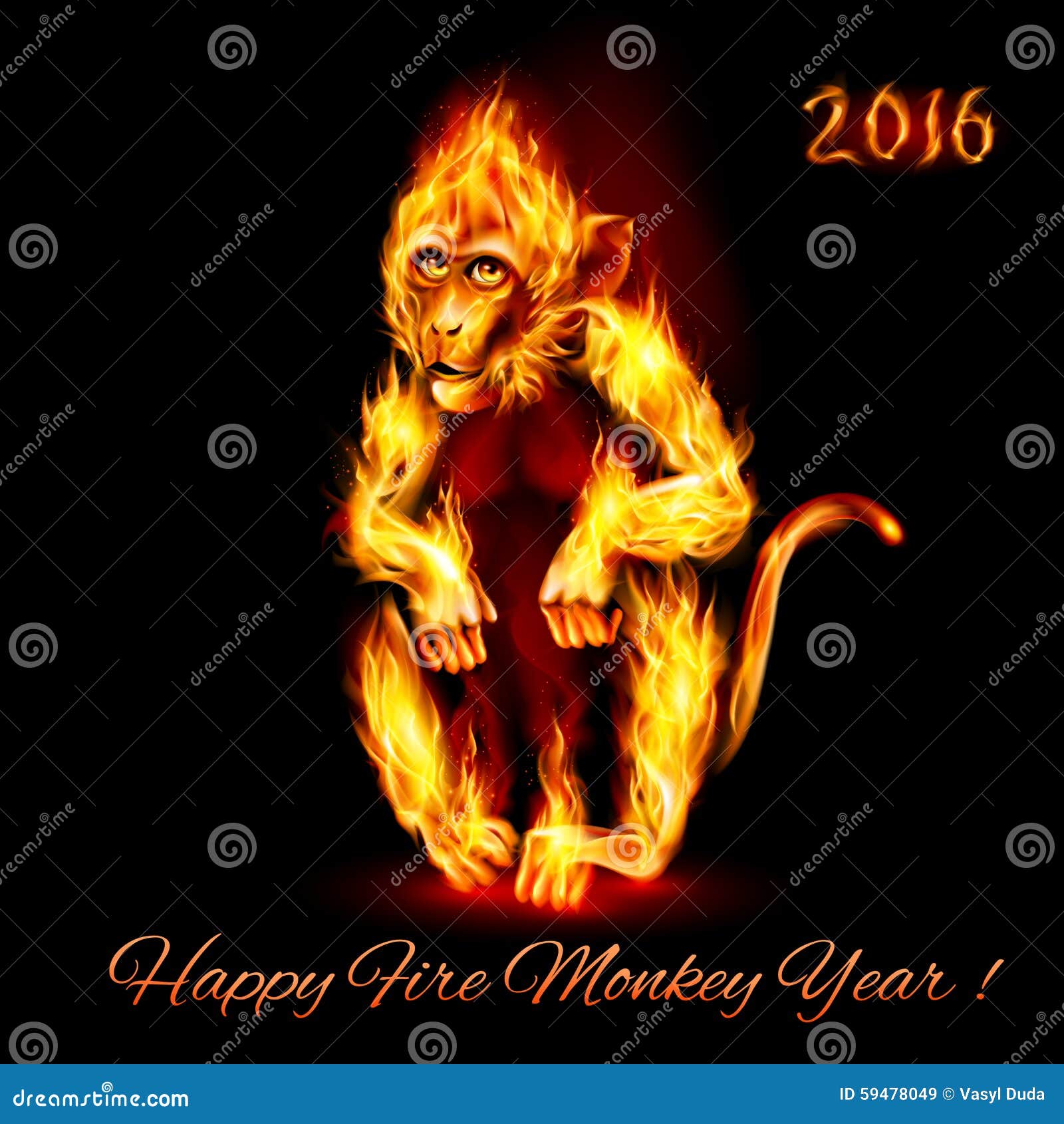 Fire Monkey stock vector. Illustration of logo, graphic - 59478049