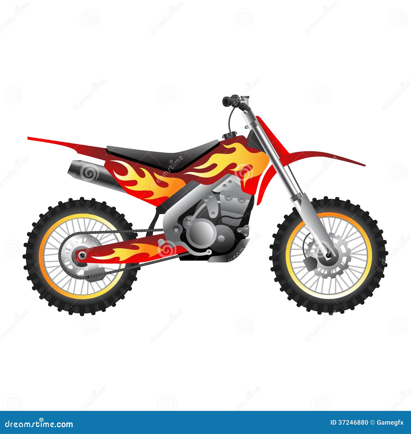 Fire Motorcycle stock illustration. Illustration of racing - 37246880