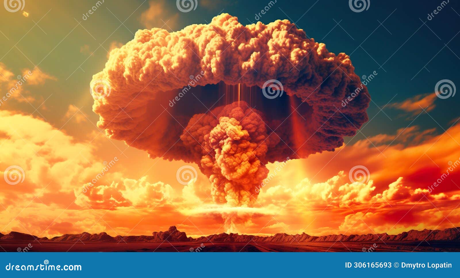 Fire Mushroom of Nuclear Explosion, Atomic War and Apocalypse Concept ...