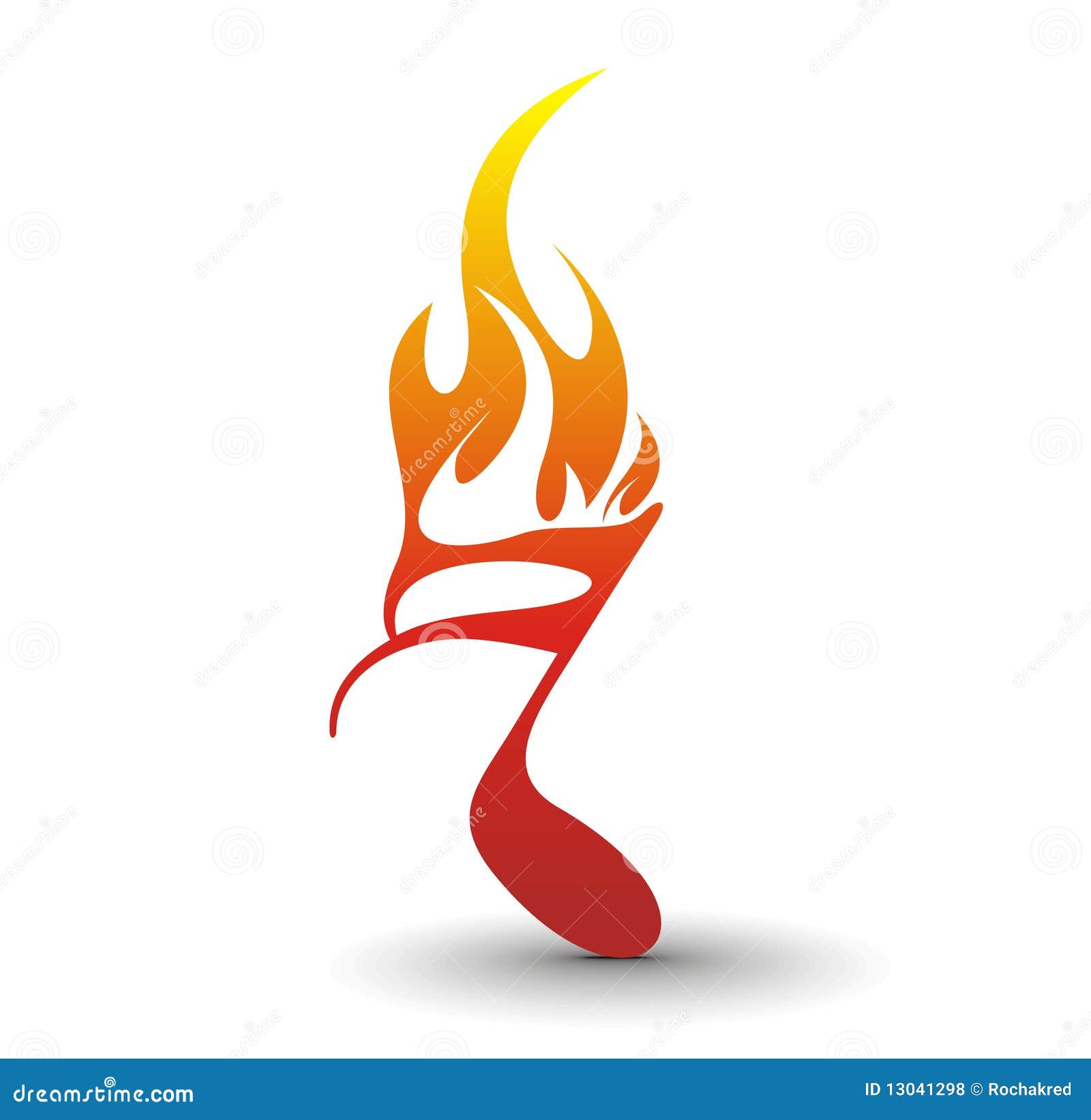 Fire music note stock vector. Illustration of abstract - 13041298
