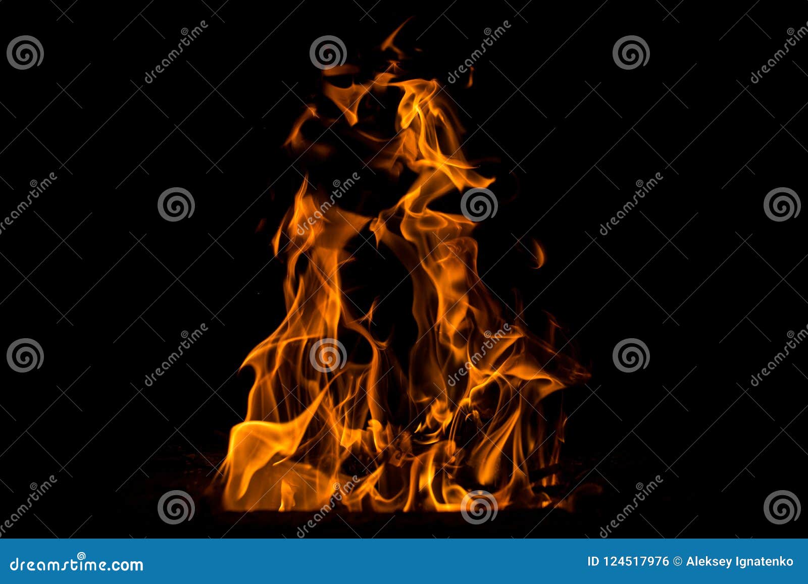 Fire. Natural Element on the Black Background. Stock Photo - Image of ...