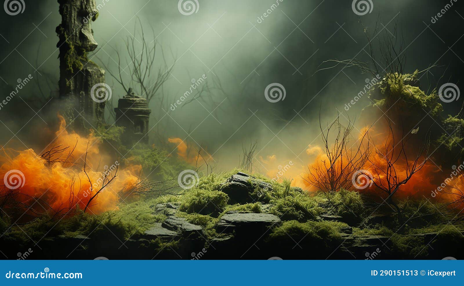 Fire in the nature stock image. Image of nature, smoke - 290151513