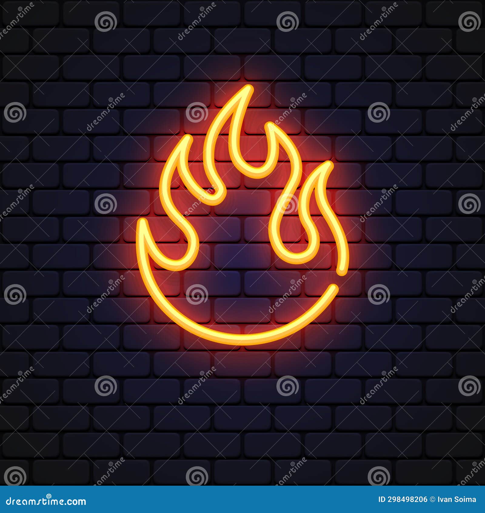 Fire Neon for Decoration Design. Vector Illustration Stock Vector ...