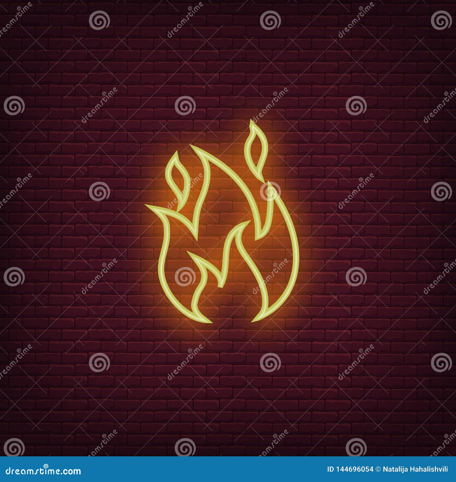Fire Neon Icon. Flame Sign Icon Stock Vector - Illustration of abstract ...