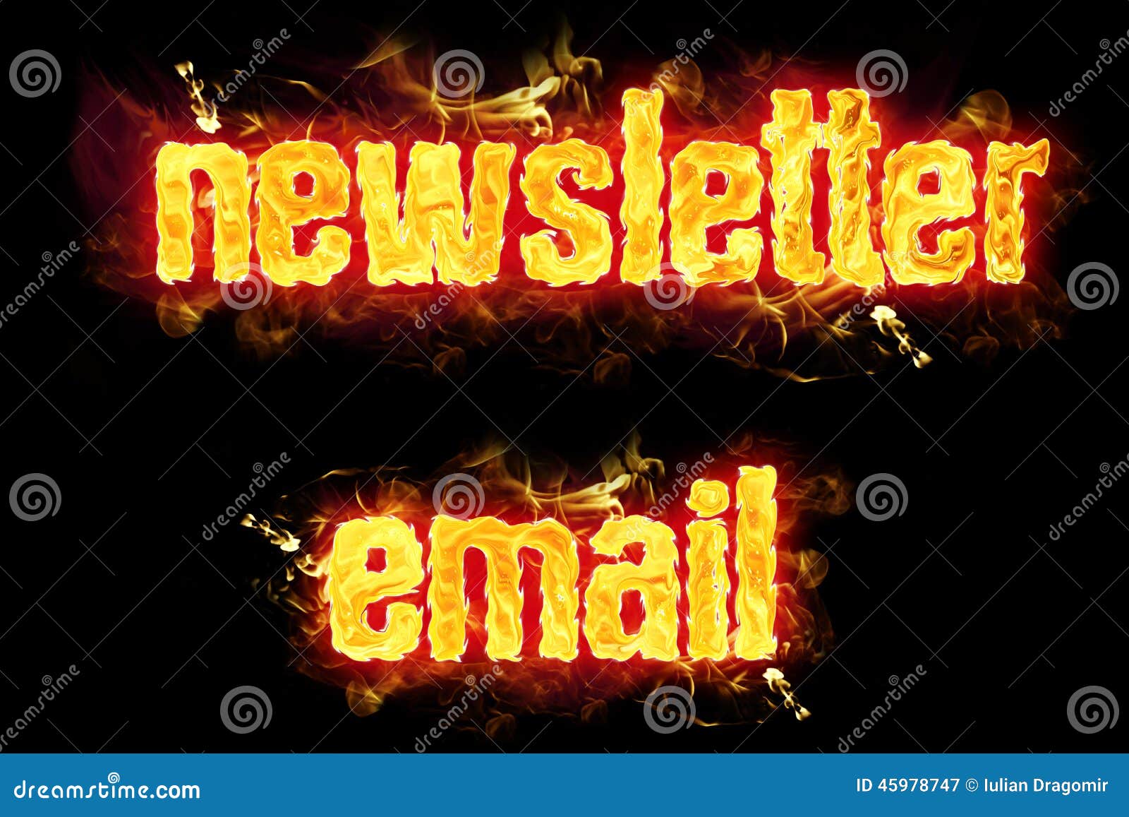 Fire Text Newsletter Email stock illustration. Illustration of label ...