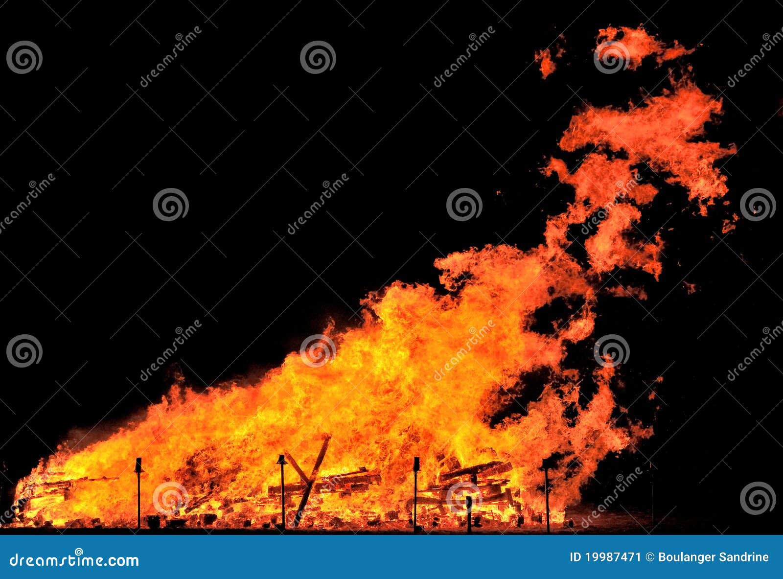 Fire in the night stock image. Image of burn, dangerous - 19987471