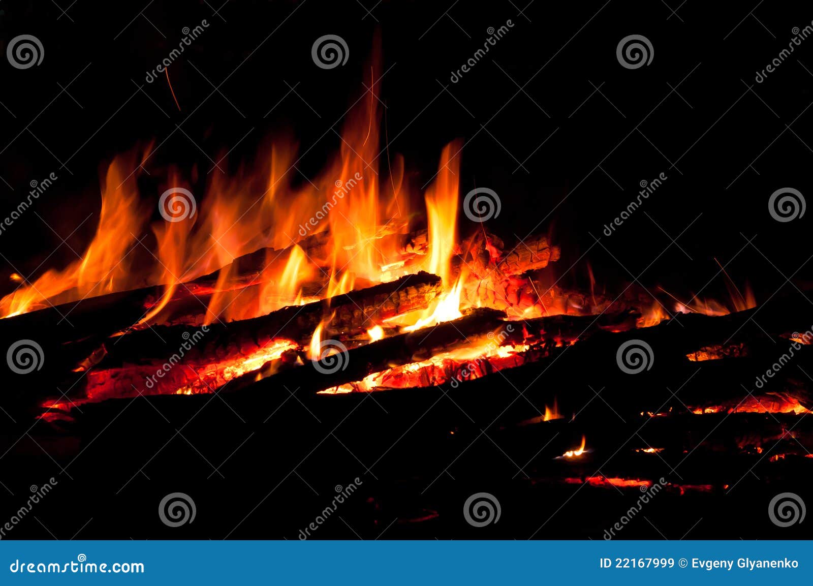 Fire at Night stock image. Image of burn, fireplace, blaze - 22167999