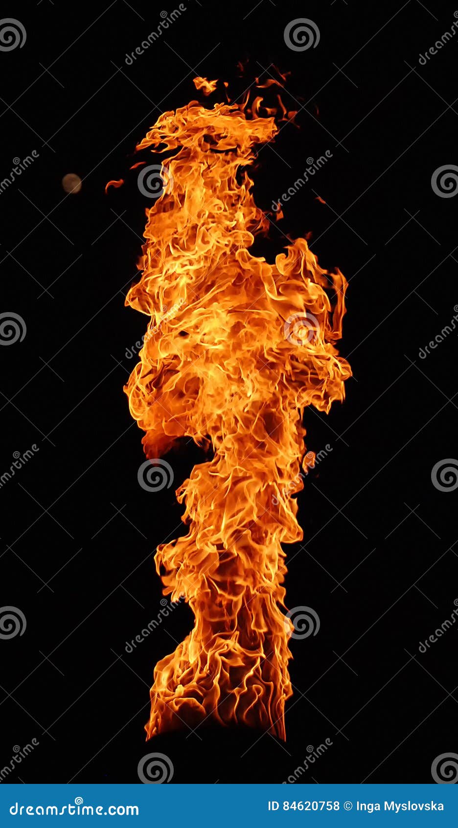 Fire at night full moon stock photo. Image of ablaze - 84620758