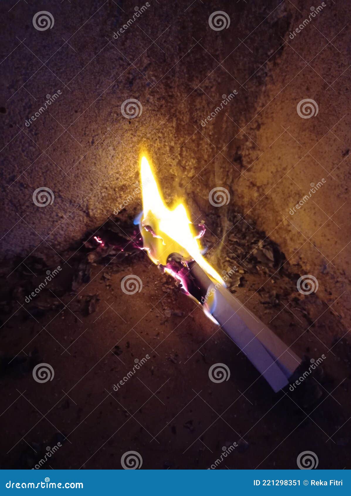 Fire nightlight stock image. Image of evening, candle - 221298351