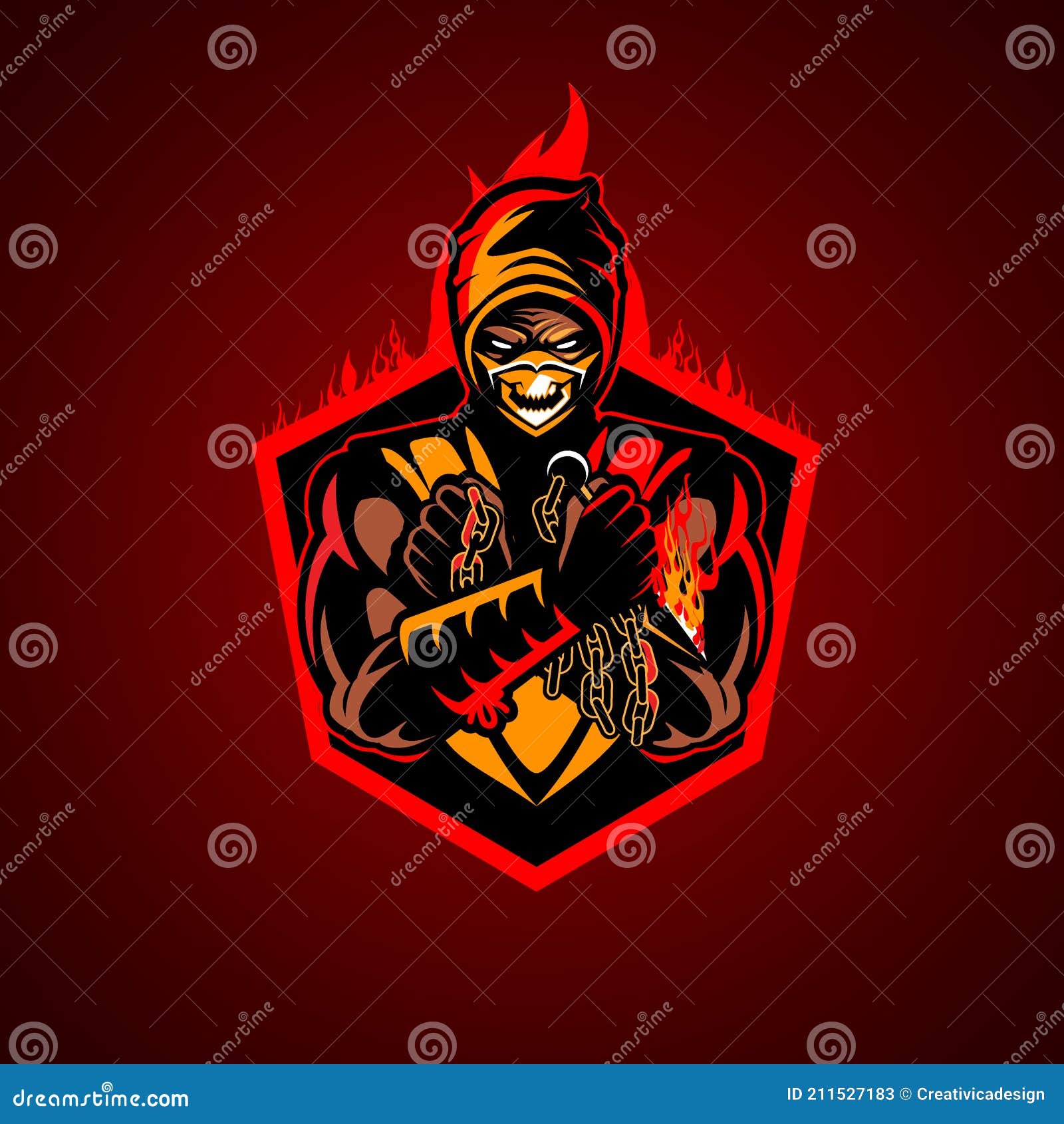 Scorpion Ninja Mascot Esport Logo Design Illustrations Vector Template ...