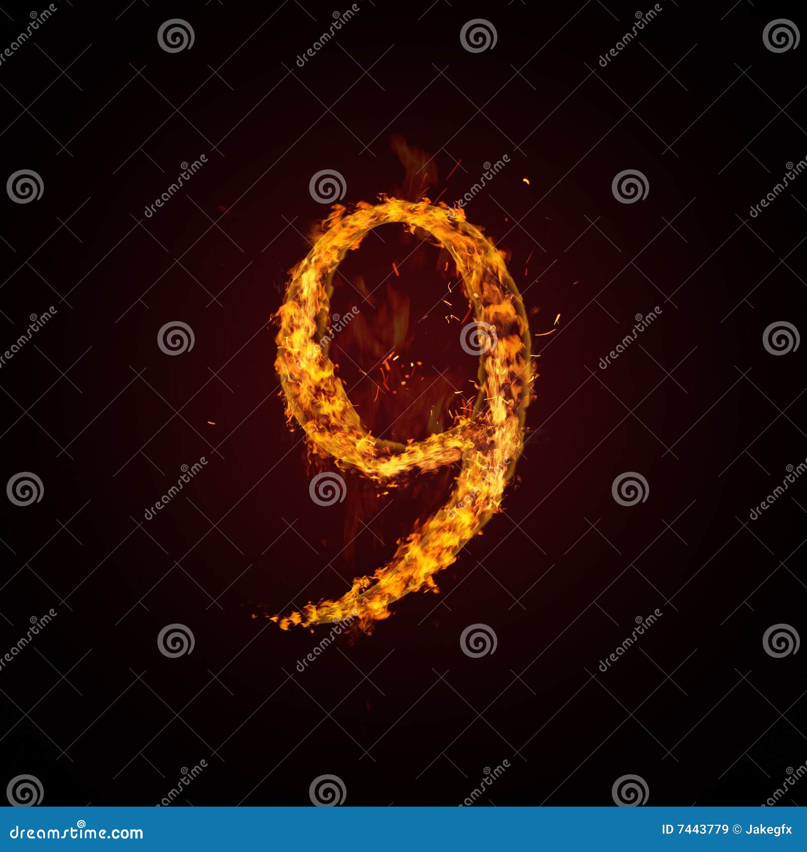Fire Number 5 Five Of Burning Flame Royalty-Free Stock Photo ...