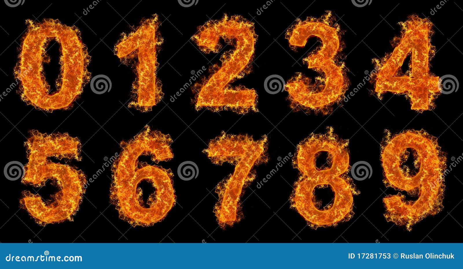 Fire numbers set stock image. Image of nine, three, fire - 17281753